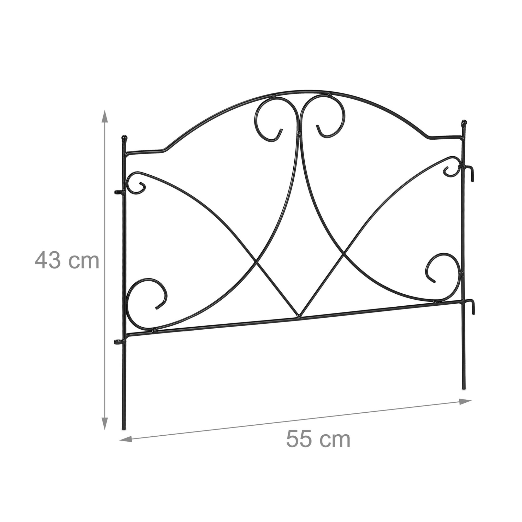 Pachet 6 buc bordura gardulet decorativ, din metal, pentru gazon sau ...