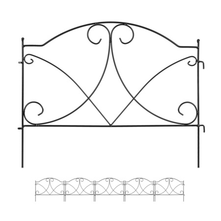 Pachet 6 buc bordura gardulet decorativ, din metal, pentru gazon sau ...