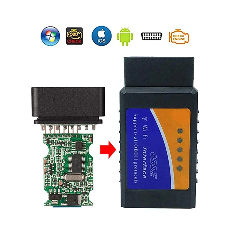 Уред за автомобилна диагностика ELM 327 Kynexi, OBD II, WI-FI, Androi ...