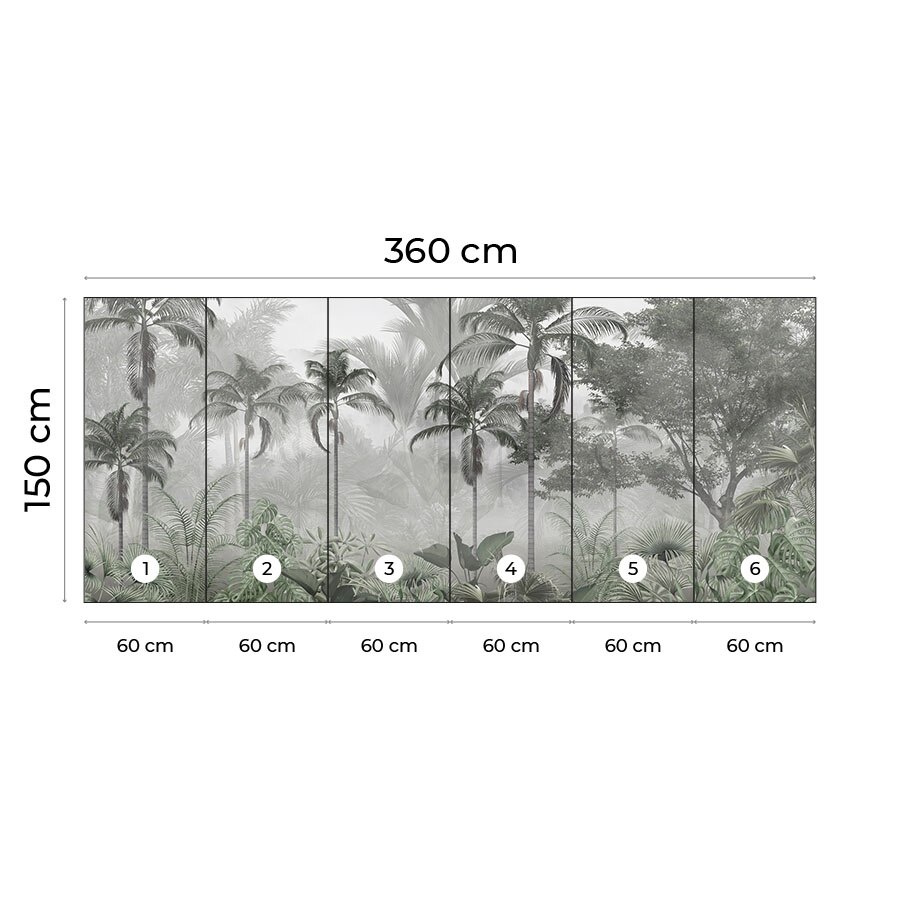 Öntapadó 3d tapéta, Mosható, Palm Tree Forest, 150x360 - eMAG.hu