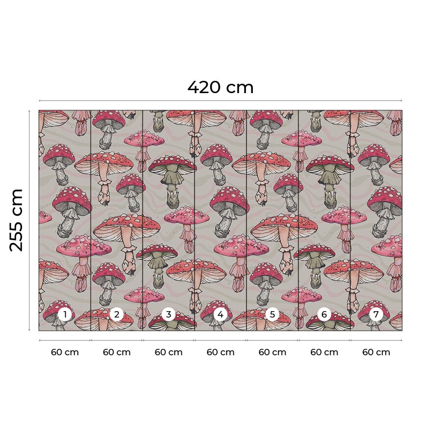 Öntapadó 3d tapéta, Mosható, Shrooms Pattern, 255x420 - eMAG.hu