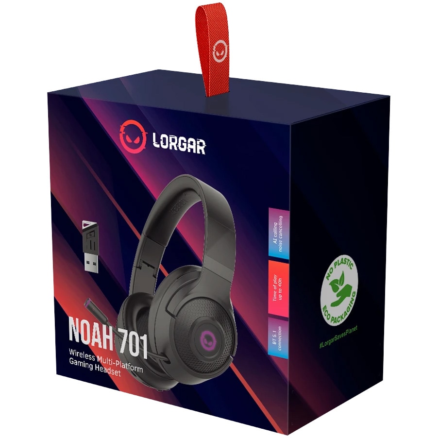 Casti gaming Lorgar Noah 701 Black - eMAG.ro