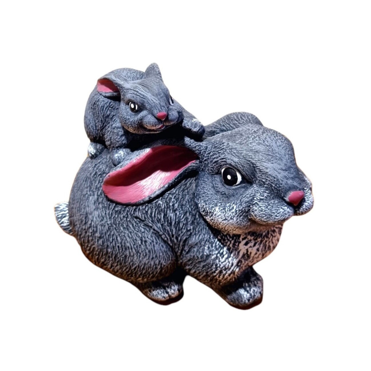 Statueta decorativa, Iepure cu pui, Gri, 24 cm, DV04-12A - eMAG.ro