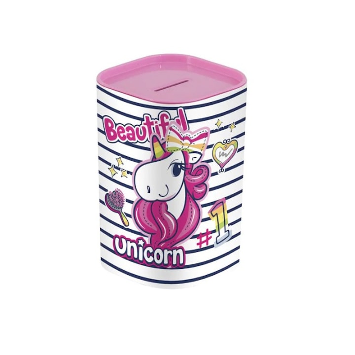 Pusculita unicorn roz 12cm - eMAG.ro