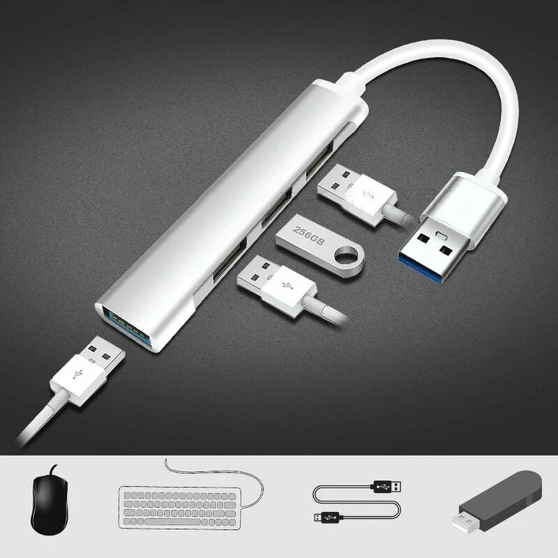 HUB USB 3.0, ZYuuan, Argintiu - eMAG.ro