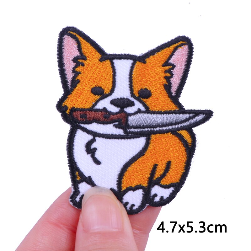 Hímzett textil tapasz Killer Corgi, Killer Dog 5,3x4,7 cm - eMAG.hu