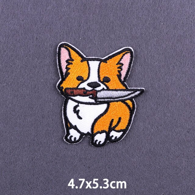 Hímzett textil tapasz Killer Corgi, Killer Dog 5,3x4,7 cm - eMAG.hu