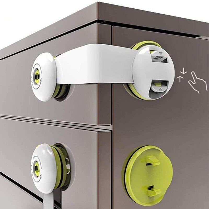 Set 6 Siguranta usi copii, Kaypsre, flexibile cu incuietoare pentru usi si sertare, fara urme ...