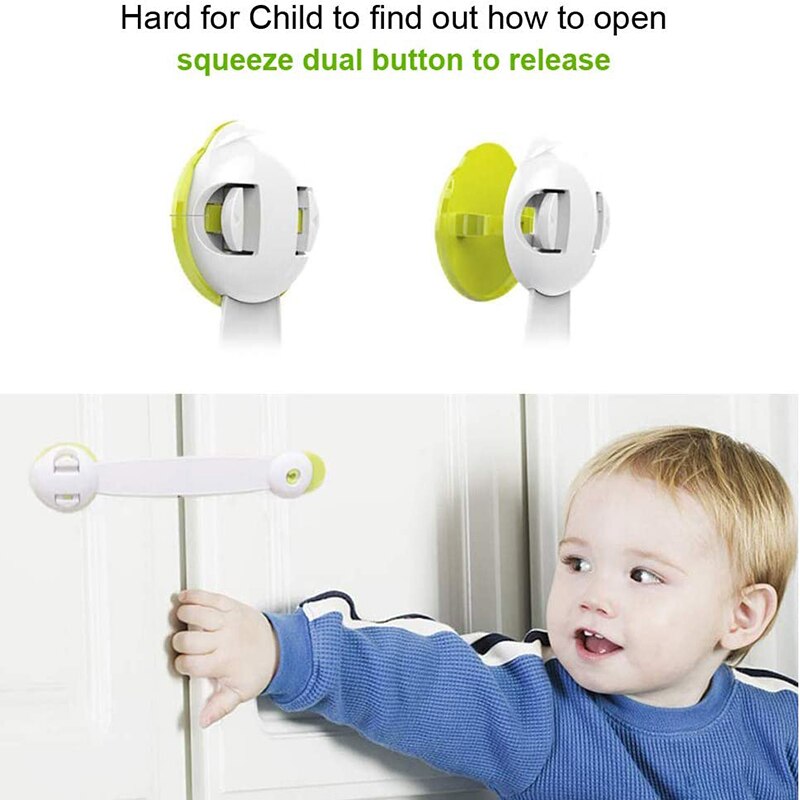 Set 6 Siguranta usi copii, Kaypsre, flexibile cu incuietoare pentru usi si sertare, fara urme ...