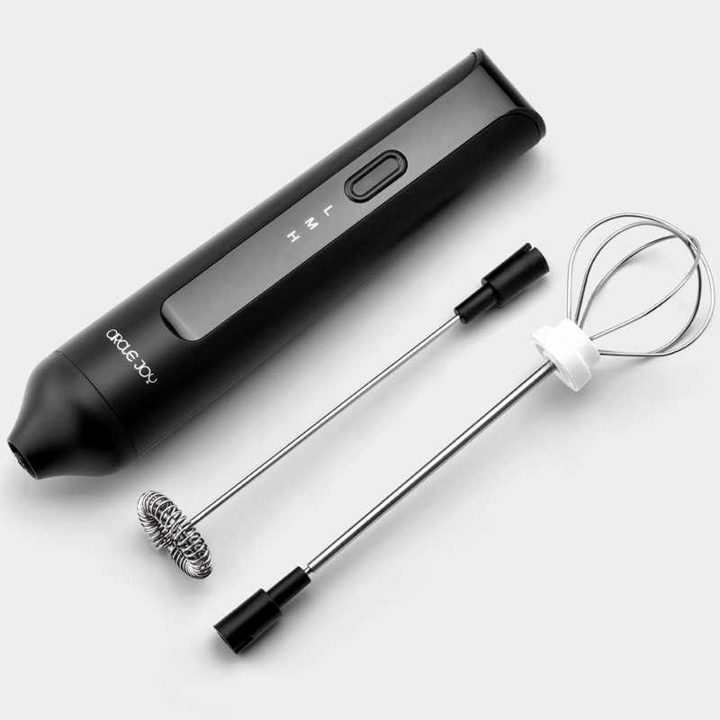 Mixer spuma lapte Circle Joy, 3 trepte de viteze, Incarcare USB, Negru ...