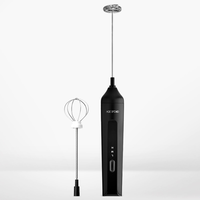 Mixer spuma lapte Circle Joy, 3 trepte de viteze, Incarcare USB, Negru ...