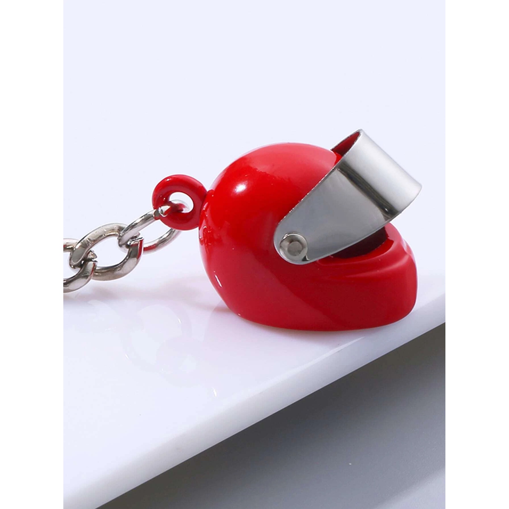 Breloc chei auto, casca motociclist, metalic, rosu, G-Mark® - eMAG.ro