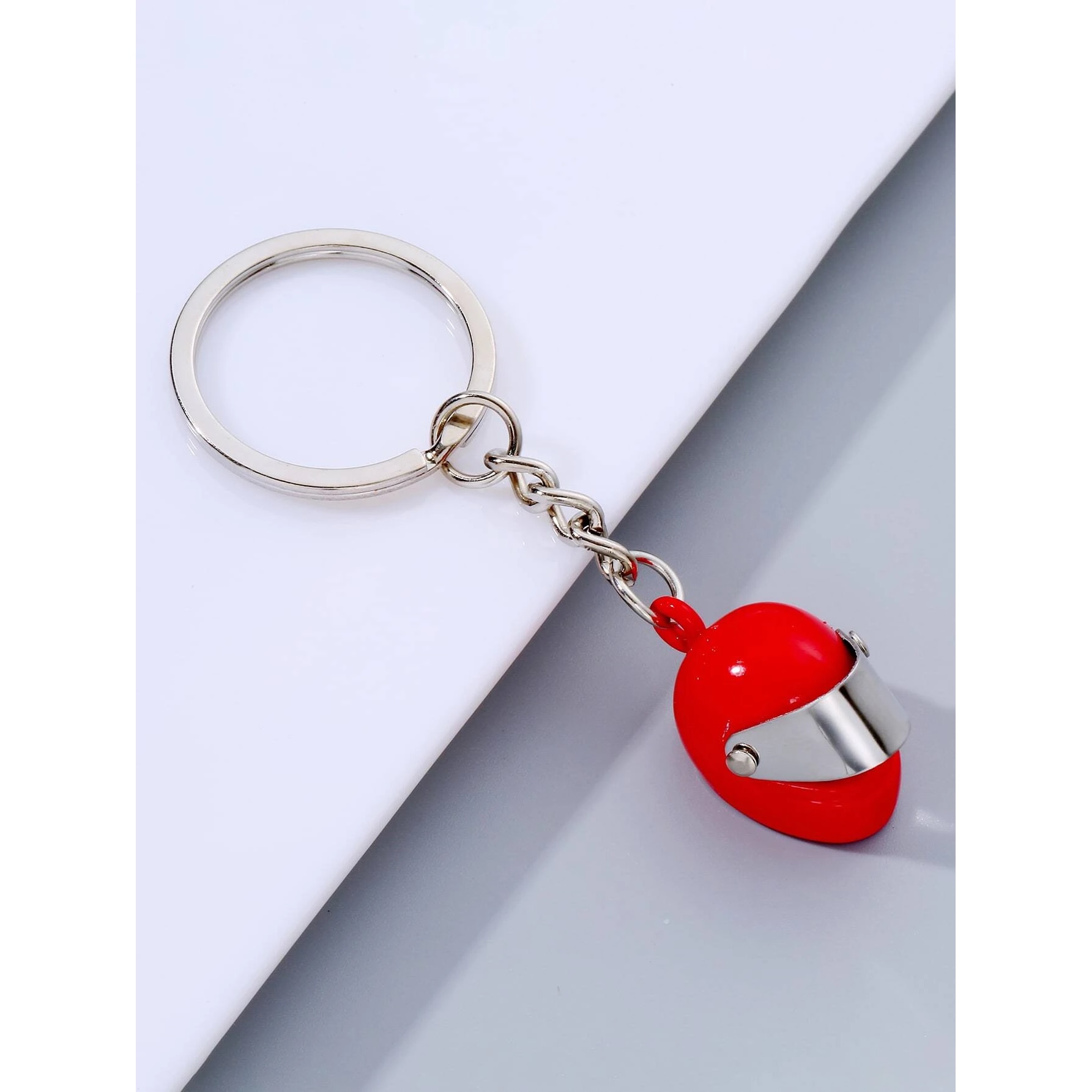 Breloc chei auto, casca motociclist, metalic, rosu, G-Mark® - eMAG.ro