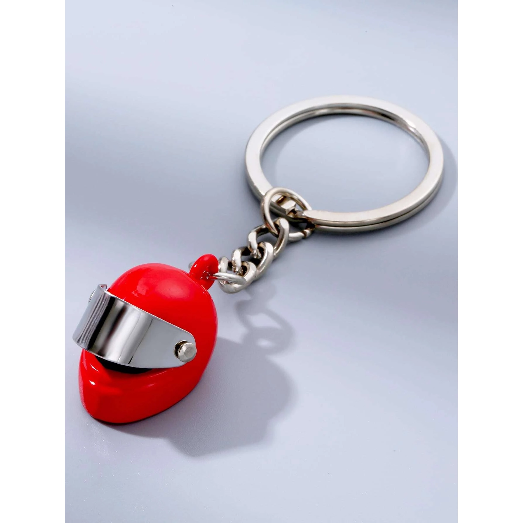 Breloc chei auto, casca motociclist, metalic, rosu, G-Mark® - eMAG.ro