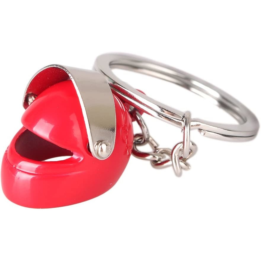 Breloc chei auto, casca motociclist, metalic, rosu, G-Mark® - eMAG.ro