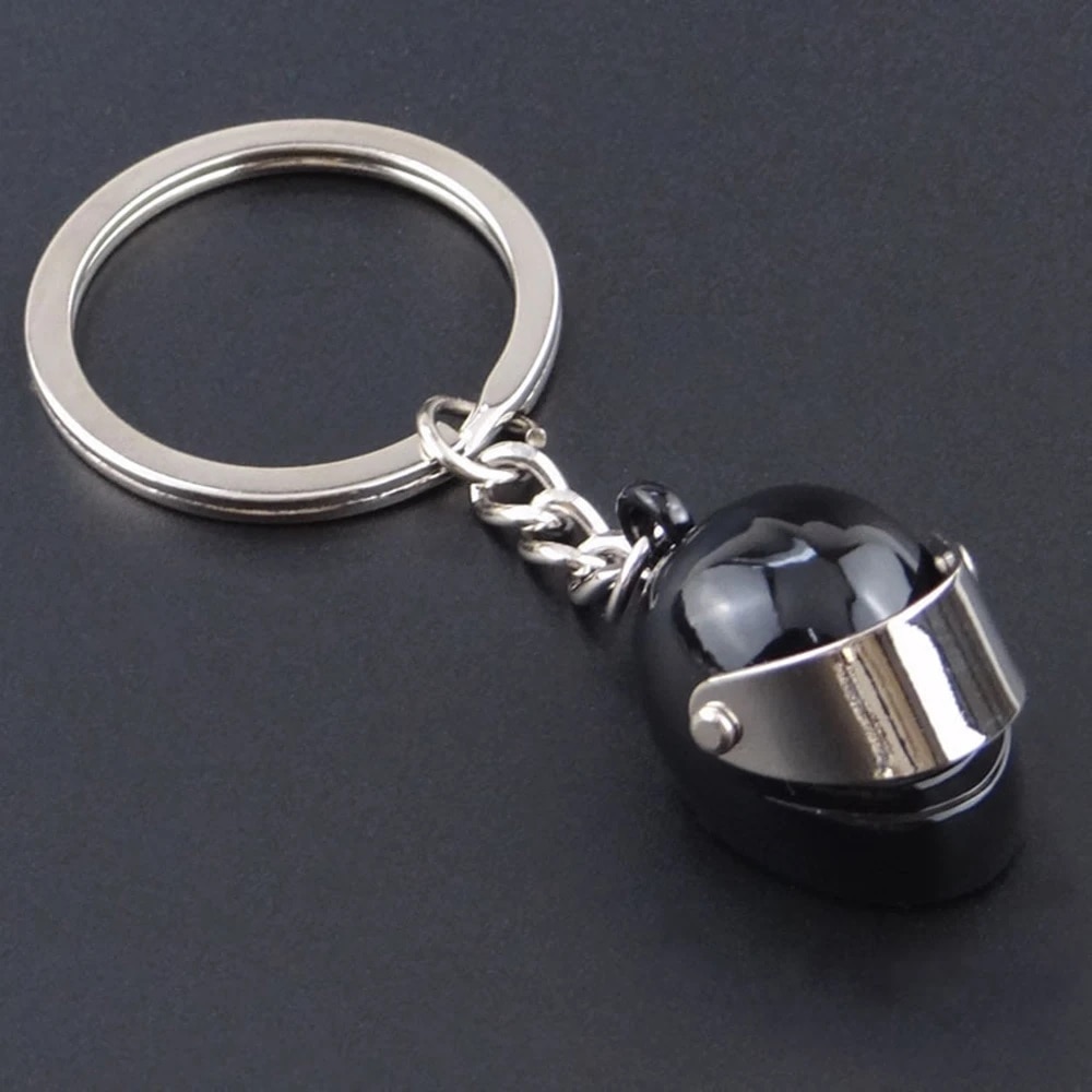 Breloc chei auto, casca motociclist, metalic, negru, G-Mark® - eMAG.ro