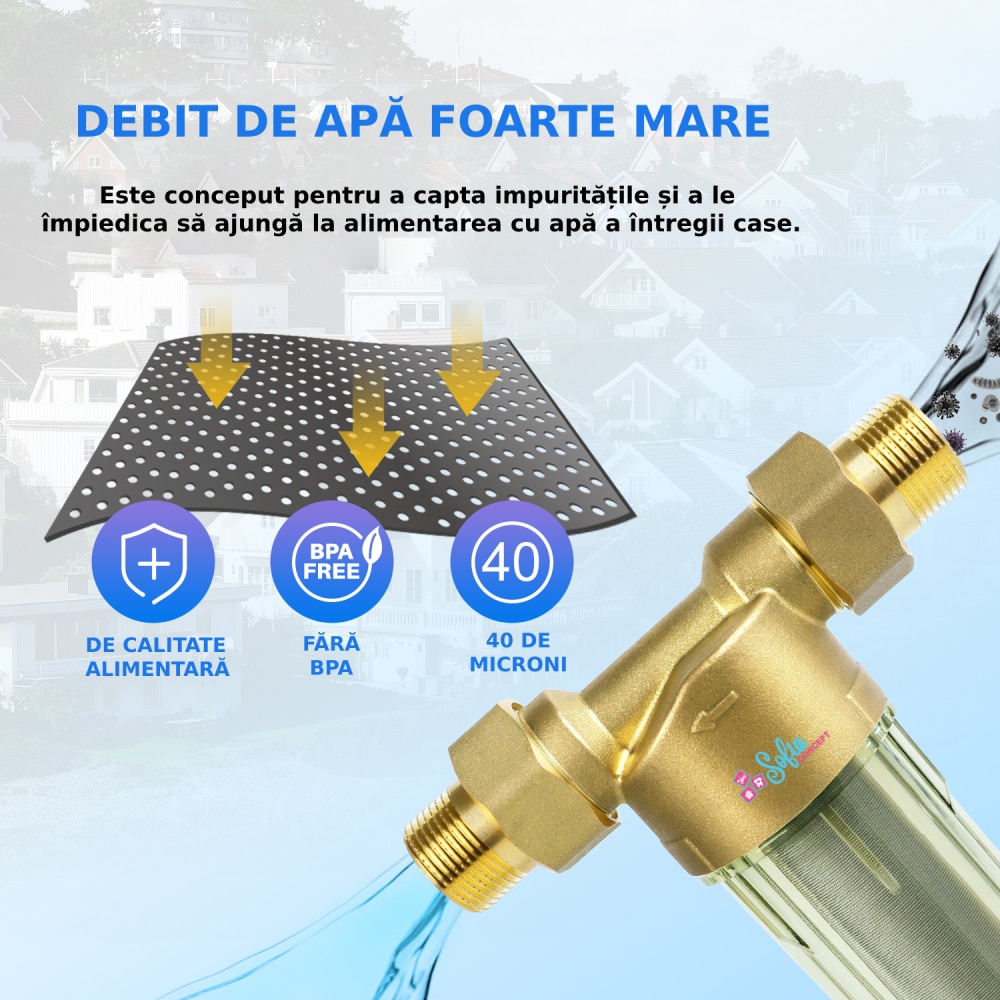 Filtru Apa Potabila cu Purjare Manuala Aquamarine Crystal, SofiaCONCEPT ...