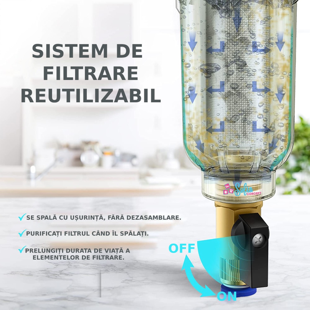 Filtru Apa Potabila cu Purjare Manuala Aquamarine Crystal, SofiaCONCEPT ...