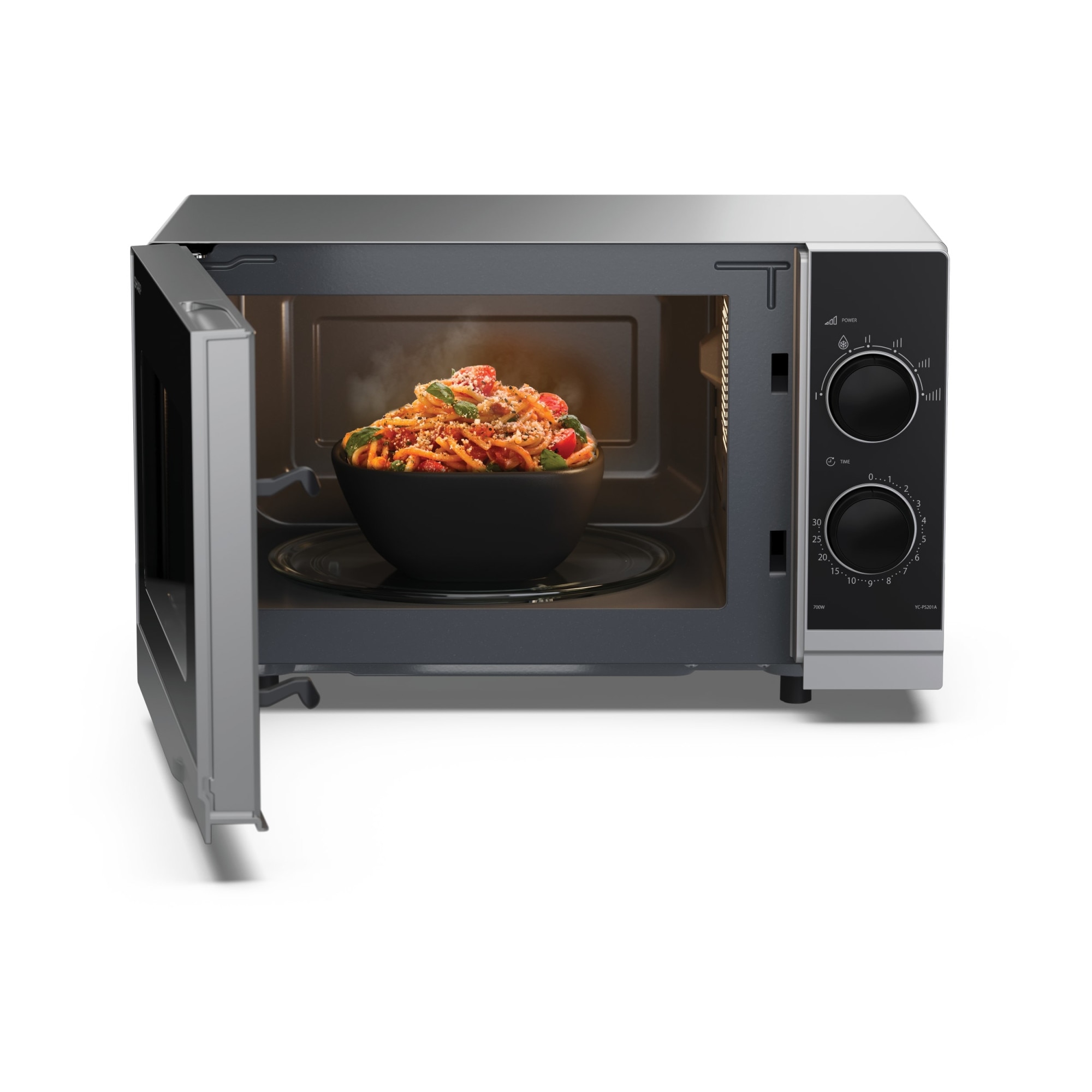 Cuptor cu microunde, Sharp, 700 W, 20 L, 6 trepte, Argintiu - eMAG.ro