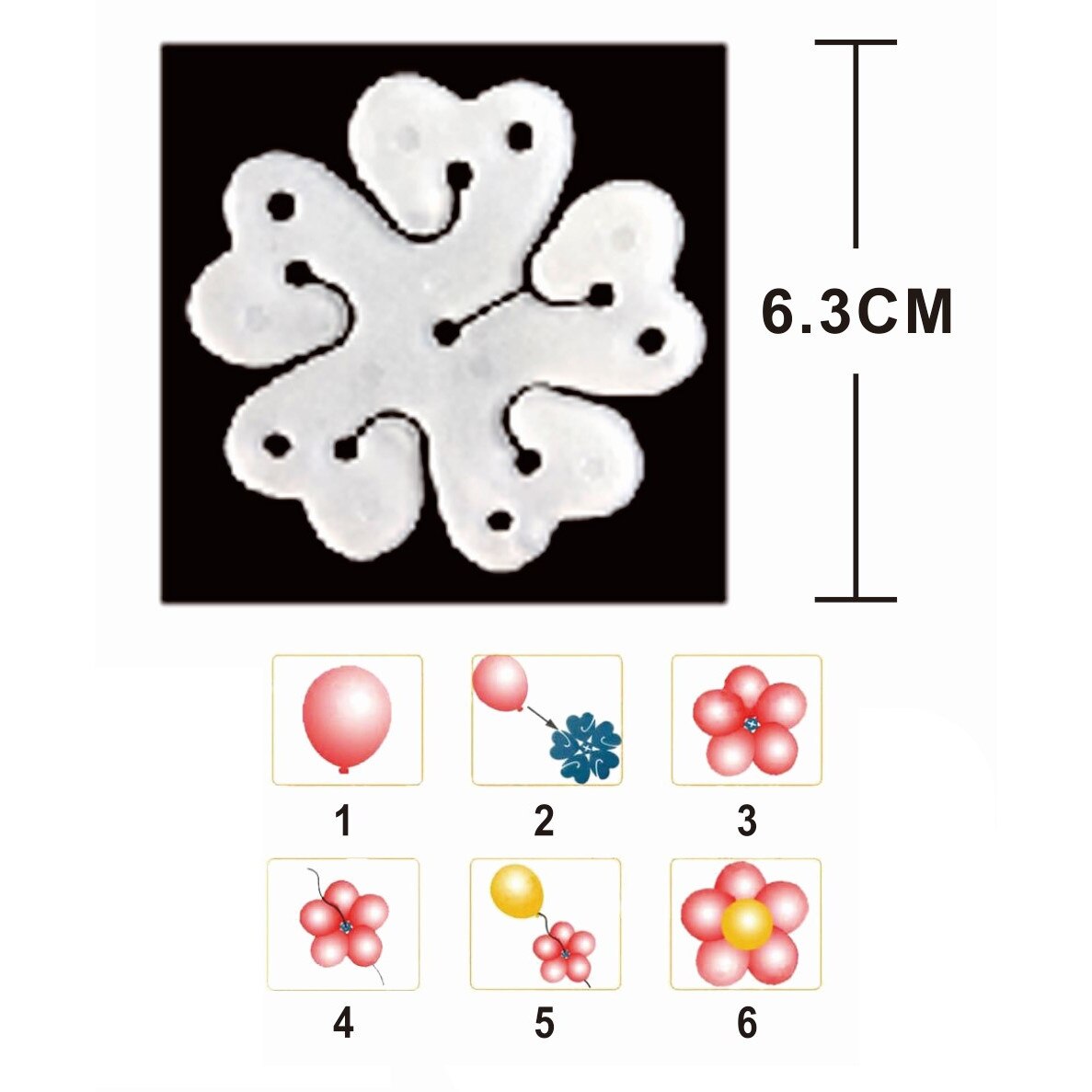 Set 10 sabloane flori 5 petale 6 cm - eMAG.ro