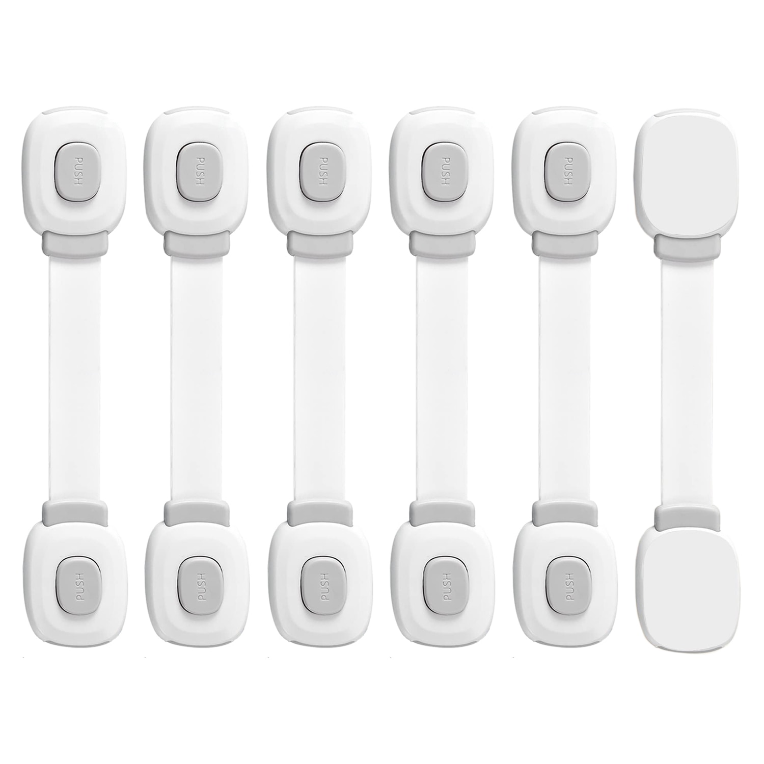 Set 6 sigurante, ijoynewk®, flexibile, cu incuietoare dubla pentru usi si sertare, adeziv ...