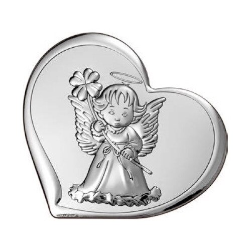 Icoana ingeri, Beltrami, Model catolic, Forma inima, Argintiu - eMAG.ro