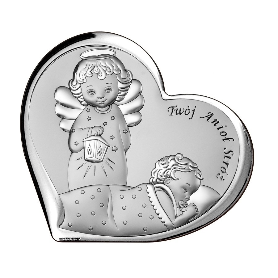 Icoana ingeri, Beltrami, Model catolic, Forma inima, Argintiu - eMAG.ro