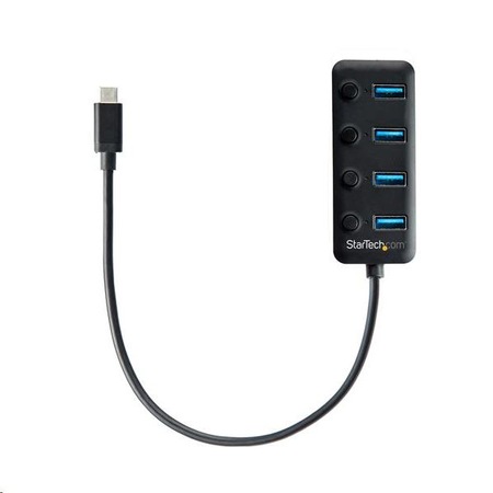 Hub, Startech, USB-C, 4 porturi, Negru - eMAG.ro