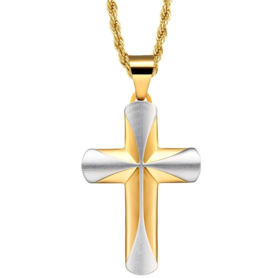 Colier cruce, Izmael, Metal/Aliaj, Auriu - eMAG.ro