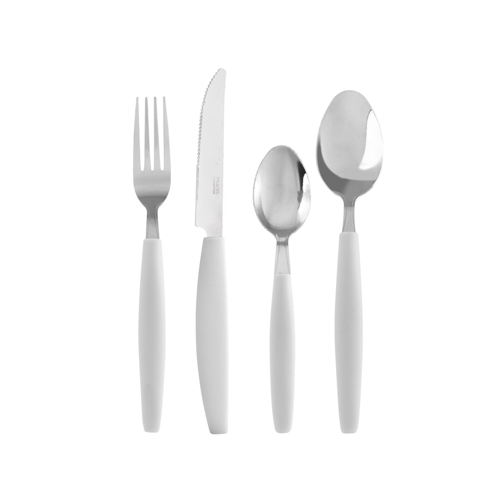 Set tacamuri inox 24 piese Pure, argintiu cu alb - eMAG.ro