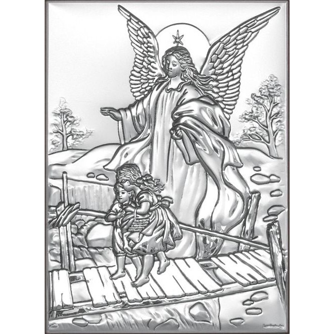 Icoana inger pazitor, Beltrami, Model catolic, 13x9 cm, Argintiu - eMAG.ro