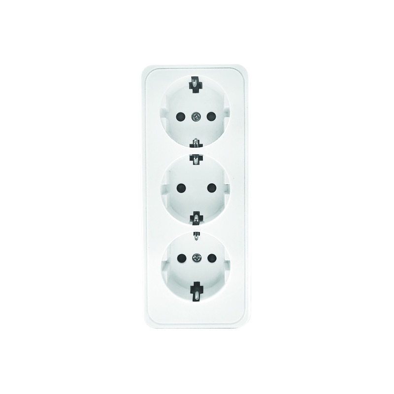 Priza tripla, aplicata, alba, IP20, 16A, Eurolamp - eMAG.ro