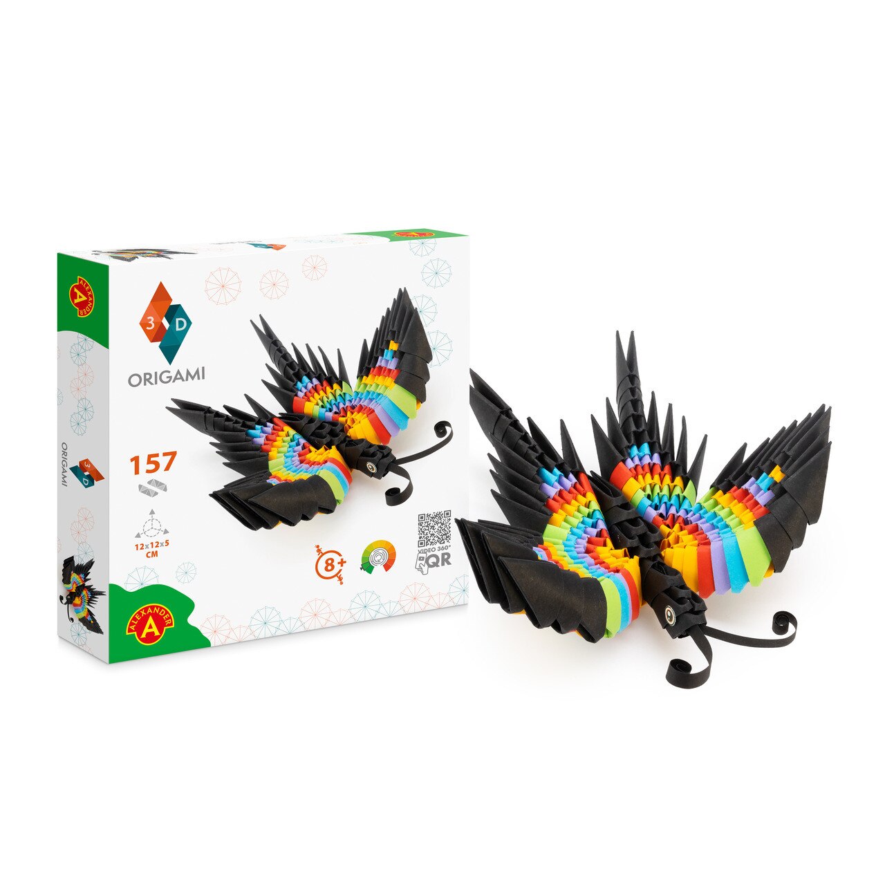 Set Origami 3D model fluture iMK®, 154 de piese, pentru lucru manual ...