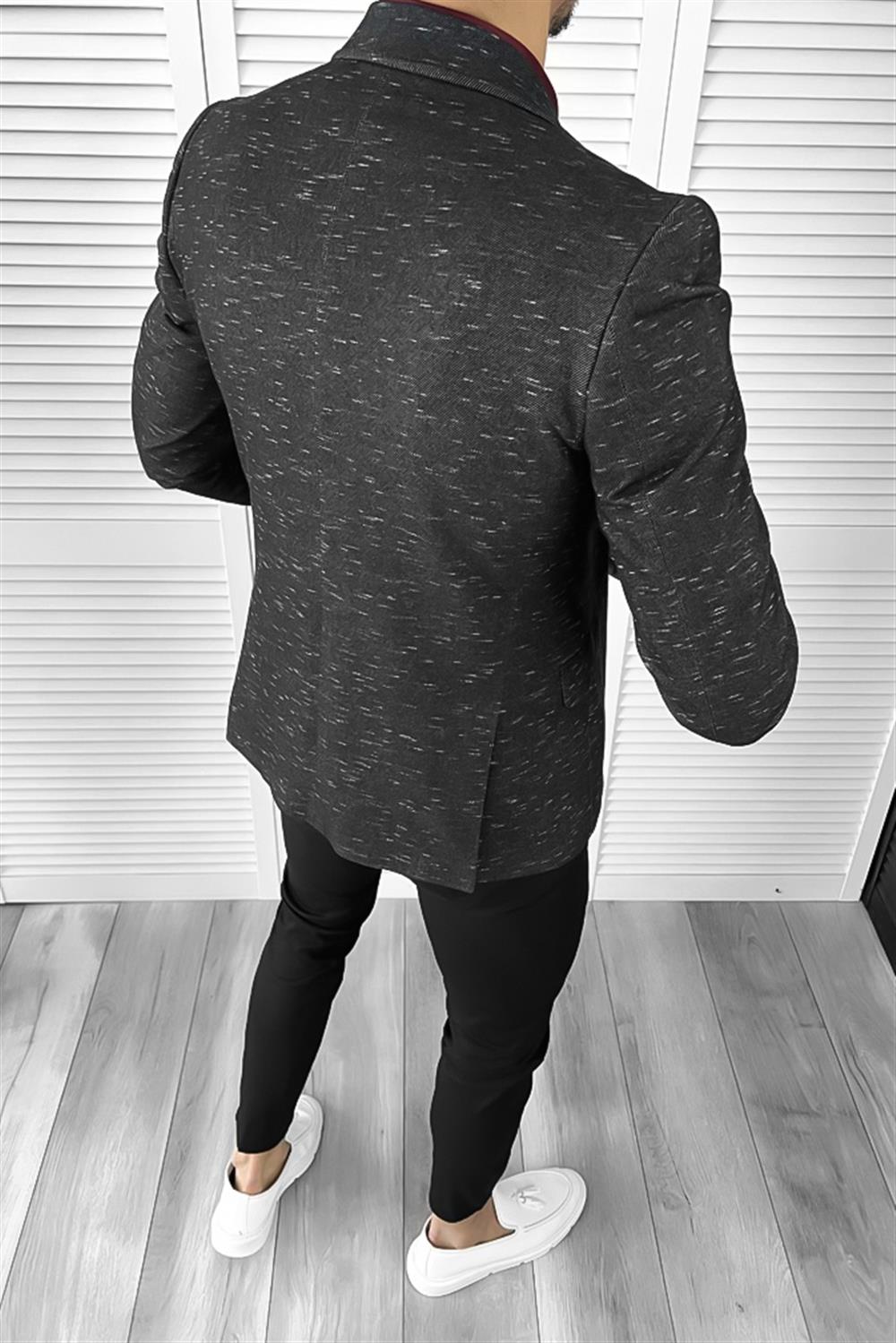 Sacou barbati, deHaine, elegant, 10322, negru, 50 EU - eMAG.ro