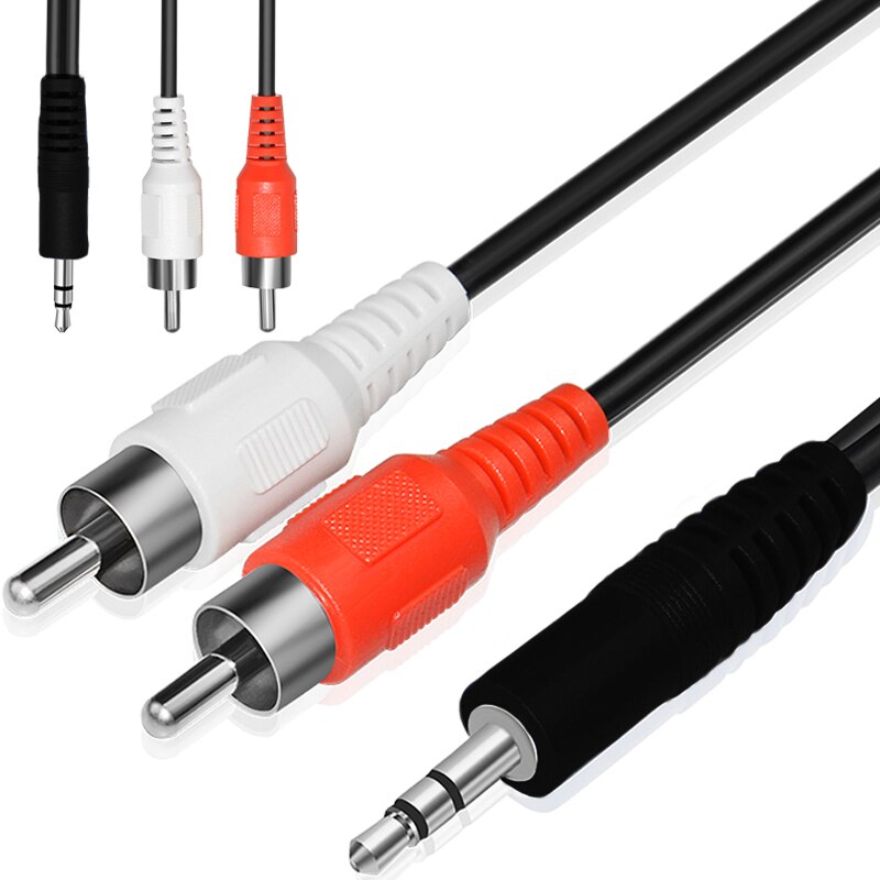 Cablu Audio Stereo Jack 3,5mm la 2xRCA, Lungime 1,5m, Negru - eMAG.ro