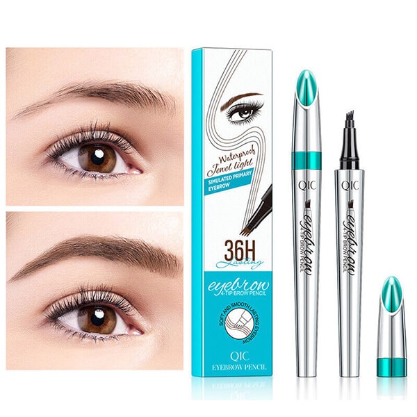 Creion pentru sprancene 3D cu efect de microblading, QIC, 1g, 04 Negru ...