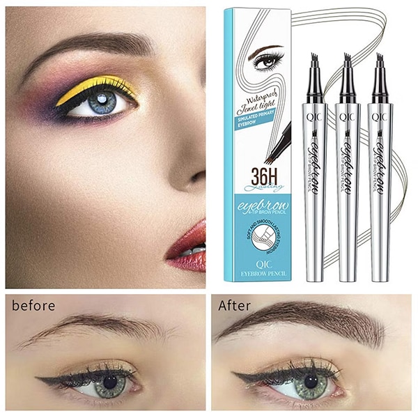 Creion pentru sprancene 3D cu efect de microblading, 4 varfuri, 1g, 02 ...