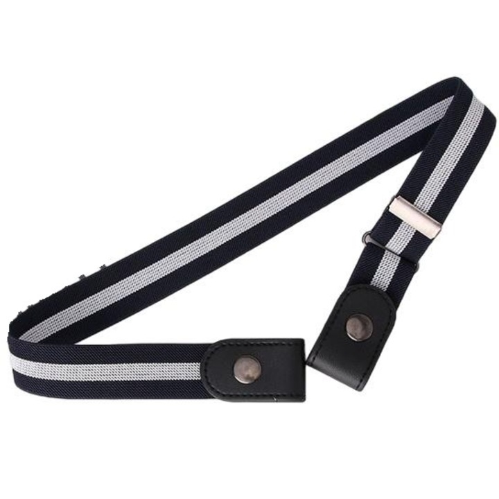 Дамски колан, Izmael, Екологична кожа, 110 см, Черен/сив - eMAG.bg