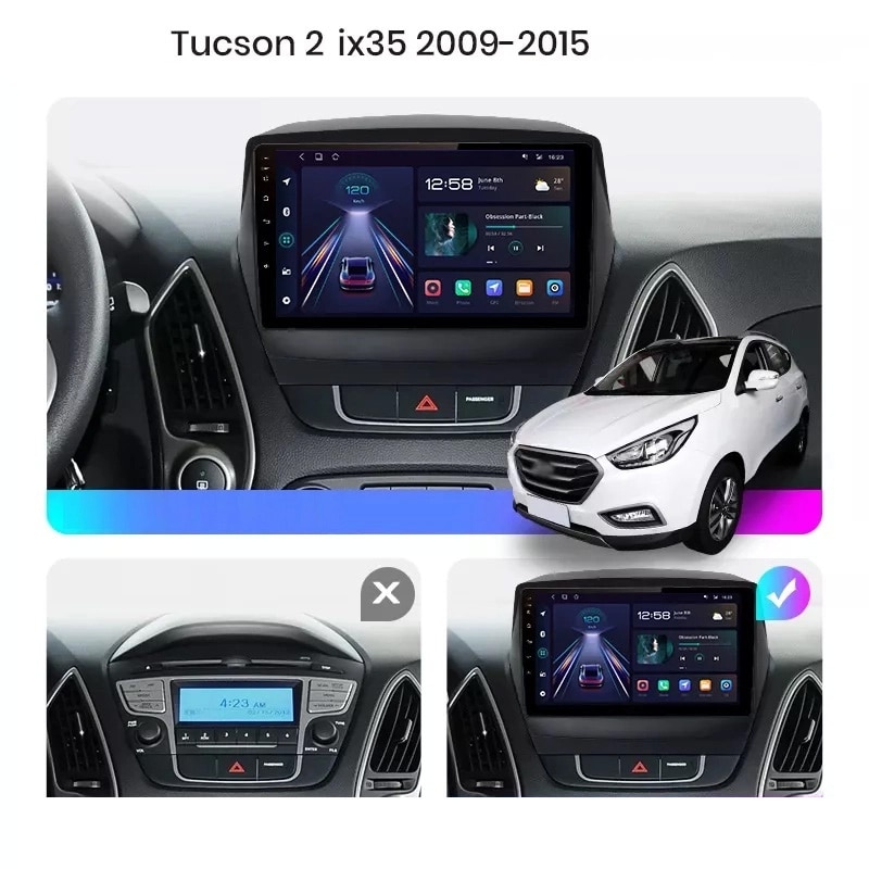 Hyundai ix35 (2009-2015) Съвместима навигация, Android 12, CarPLAY ...