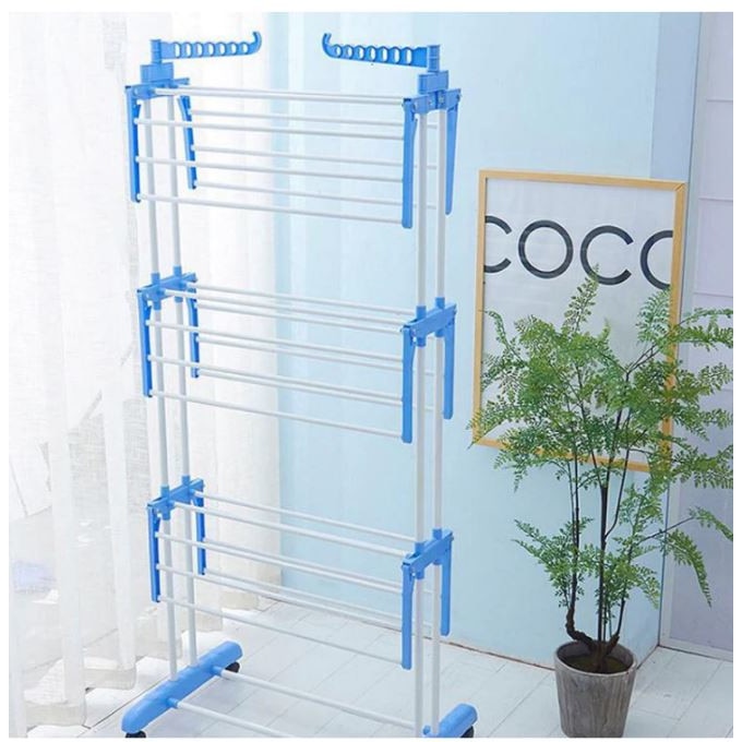 Uscator Vertical pentru Rufe Haine Mobil si Pliabil cu Suport Umerase ...