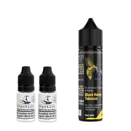Pachet Lichid Tigara electronica premium Smokemania, Black Honey Tobacco, 8mg/ml, 50ml cu ...