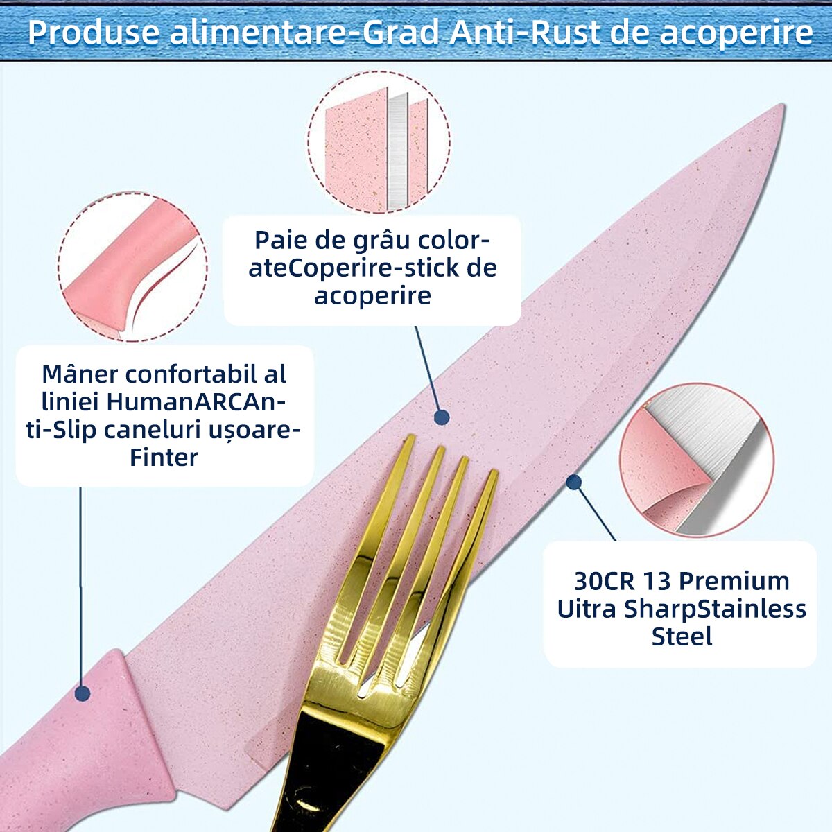 Set Cutite 7 Piese Colorate, Super Ascutite, Tocator Legume, Multicolor ...