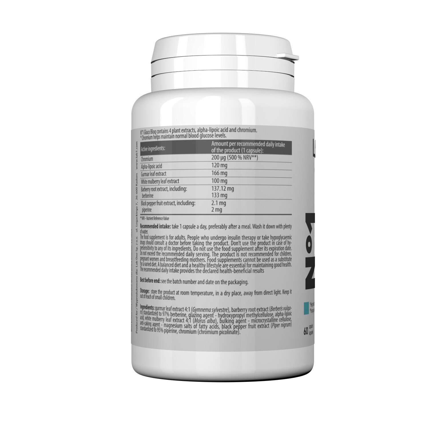 Gluco Bloq Nivel normal de glucoza, Lab One, 2 x 60 capsule - eMAG.ro