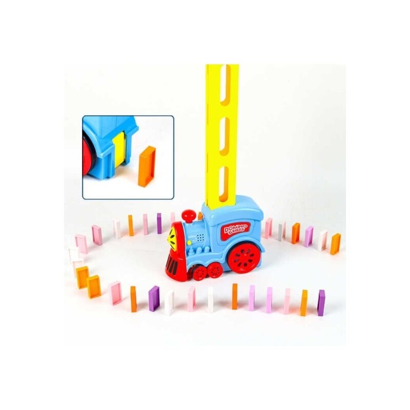 Jucarie interactiva trenulet electric domino, 60 de piese, Avaleea ...