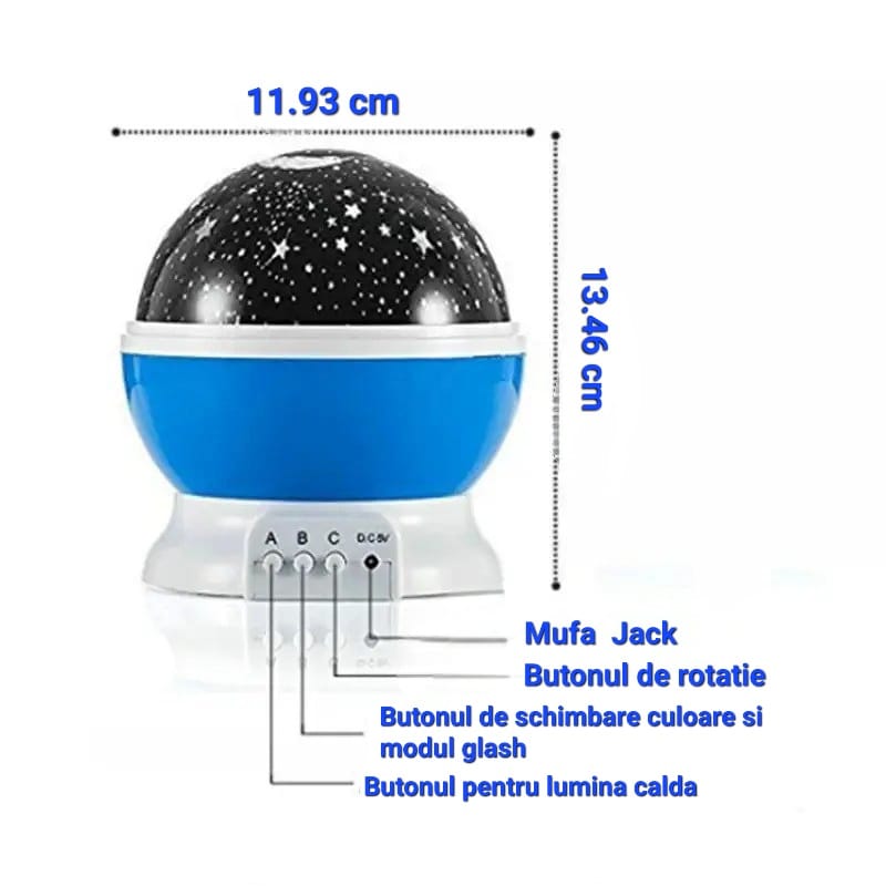 Proiector pentru camera copiilor Led, DIGIMAT, rotativ cu afisaj ...