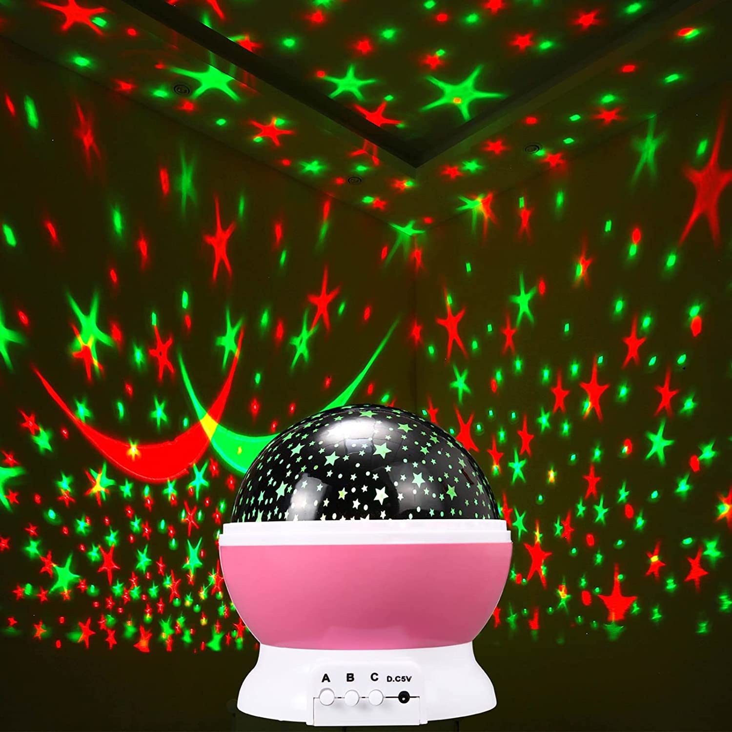 Proiector pentru camera copiilor Led, DIGIMAT, rotativ cu afisaj ...