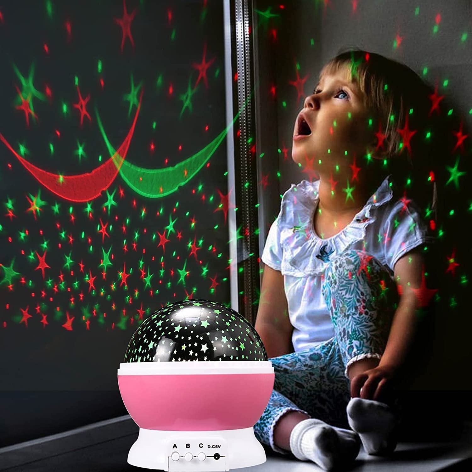 Proiector pentru camera copiilor Led, DIGIMAT, rotativ cu afisaj ...