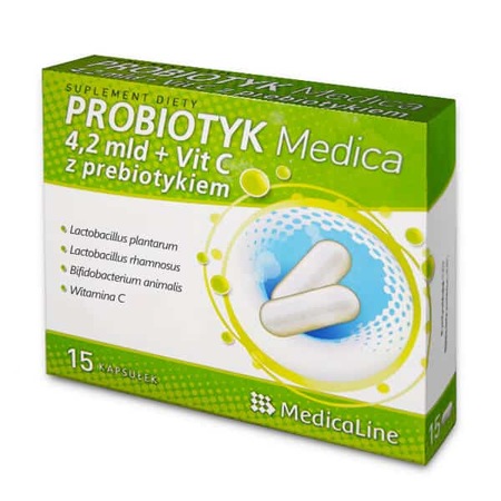 Probiotic 4,2 miliarde si vitamina C cu prebiotice, Medicaline, 15 ...