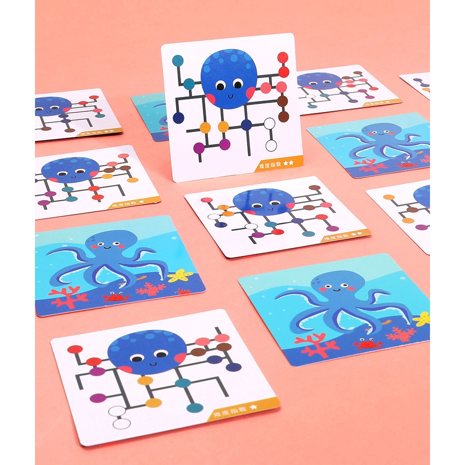 Labirint 3D pentru copii, Zola®, model caracatita, cartonase pentru ...