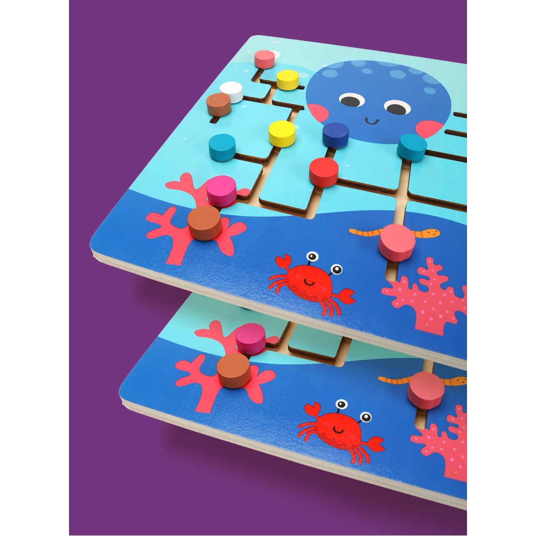 Labirint 3D pentru copii, Zola®, model caracatita, cartonase pentru ...